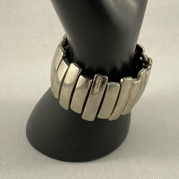 Jewelry | Vintage Silver Tone Rectangular Stretch Bracelet | Poshmark